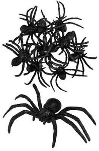 9pc Black Rubber Spiders Halloween Prop Decoration Bugs Spider Insects ...