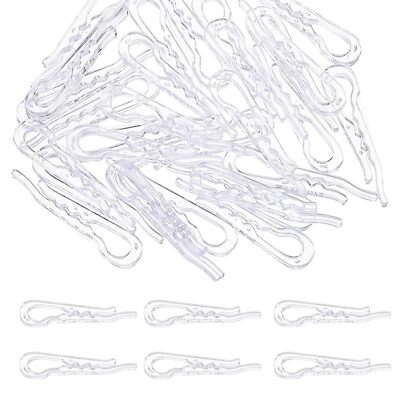 600PCS 38x8x3mm U Shaped Plastic Crocodile Clips Clear Shirt Folding ...