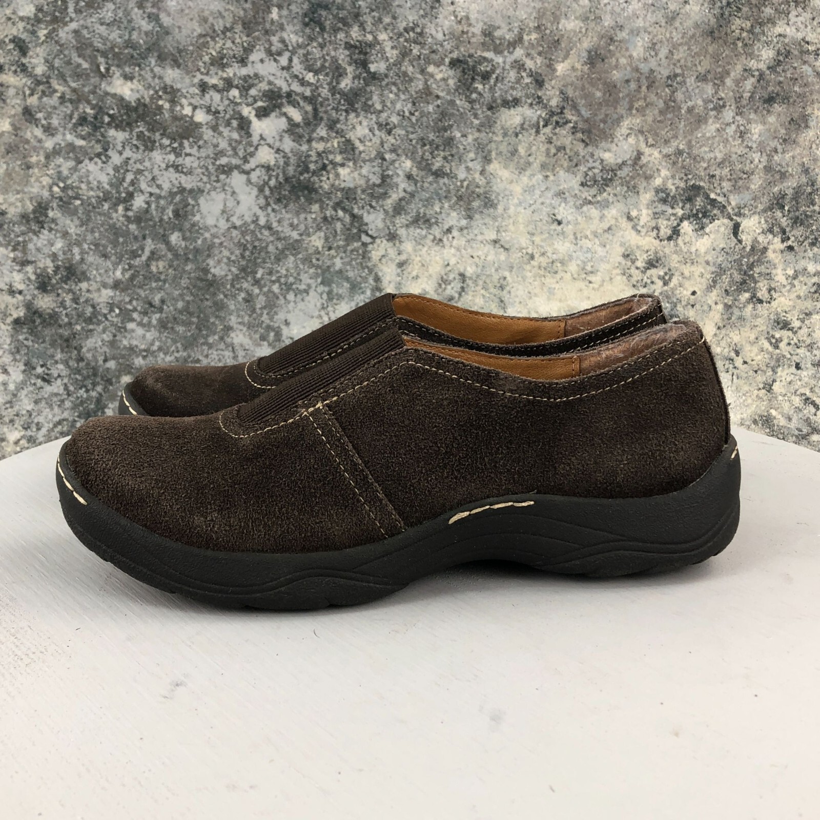 EuroSoft by Sofft Women's Size 7M Brown Leather Slip On Elastic Comfort ...