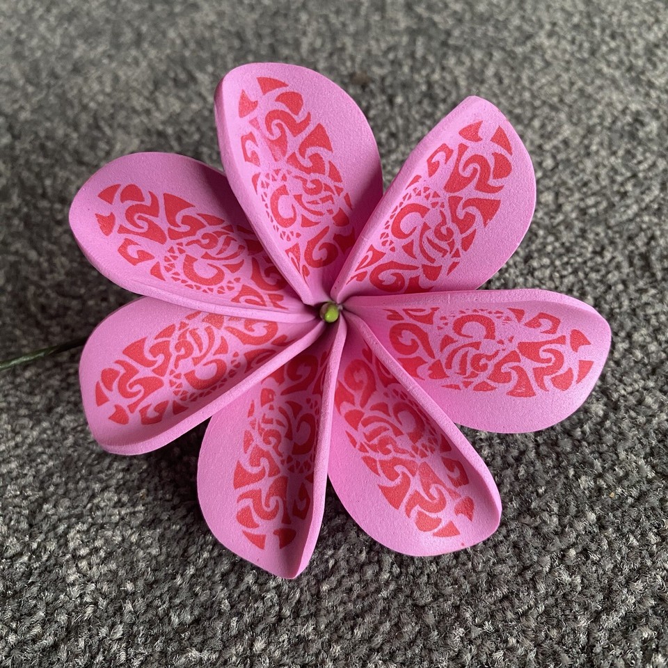 5pc Tiare Foam Flower w Polynesian Print 8cm Tropical Sei Accessory Box ...
