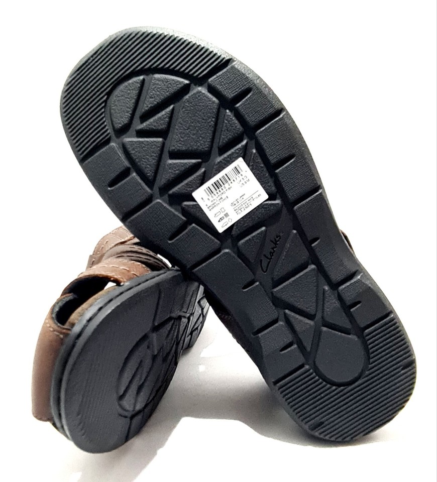 Clarks Walkford Fish Sandals UK 9.5 G New Mens Brown Leather Adjustable ...