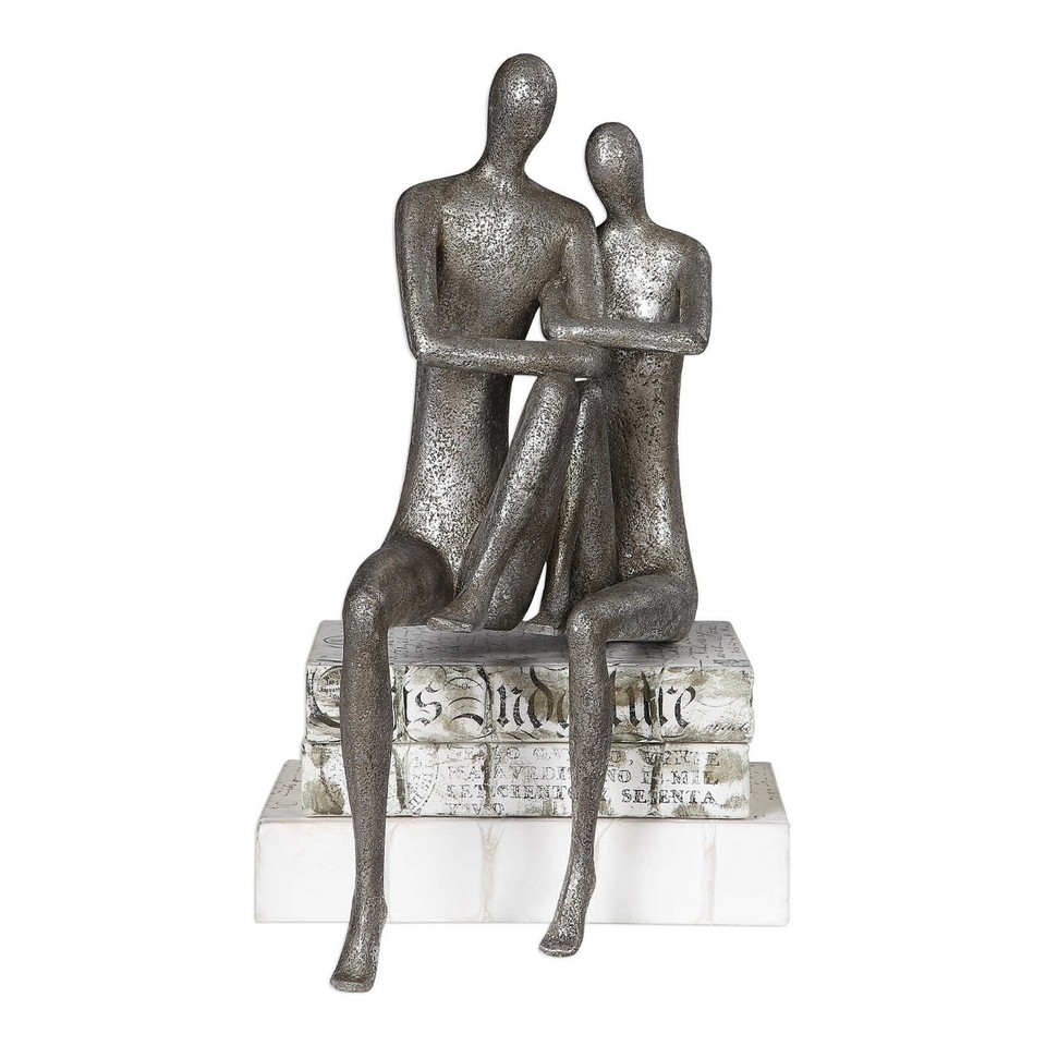 COURTSHIP FIGURINE 19" TEXTURED POROUS FINISH MODERN ART SCULPTURE ...