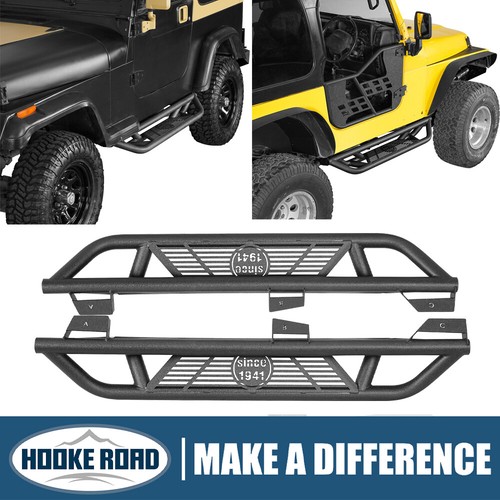 Texture Side Steps Running Boards w/Since 1941 For Jeep Wrangler YJ TJ ...