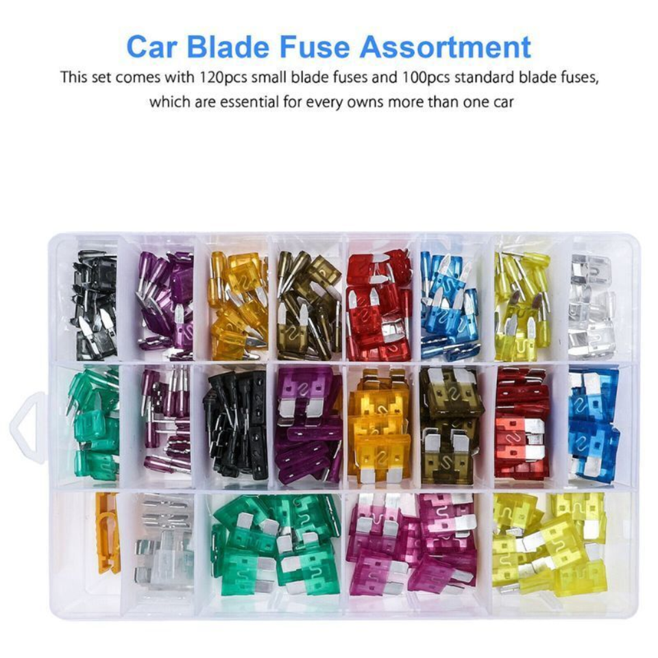 220pcs Car Truck Auto Blade Fuse Automobile Assortment Kit Box Set for ...
