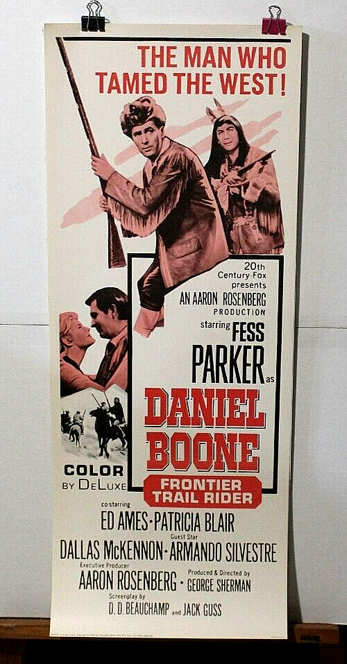 ORIGINAL MOVIE DANIEL BOONE FRONTIER TRAIL RIDER insert 1966 pioneer ...