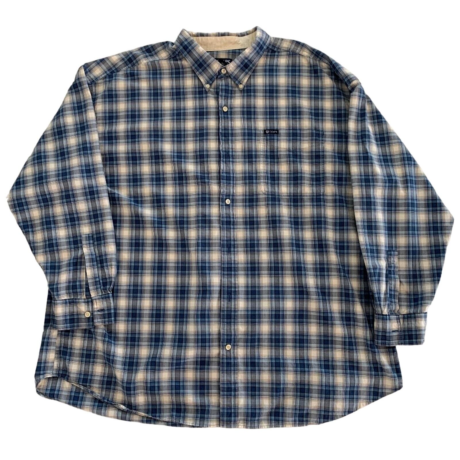 CHAPS Men’s 3XB Dress Shirt Casual Blue Tan Button B0… - Gem
