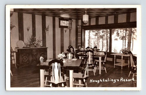 Postcard RPPC Oregon Glendale OR Houghtaling's Resort Dining Room 1937 ...