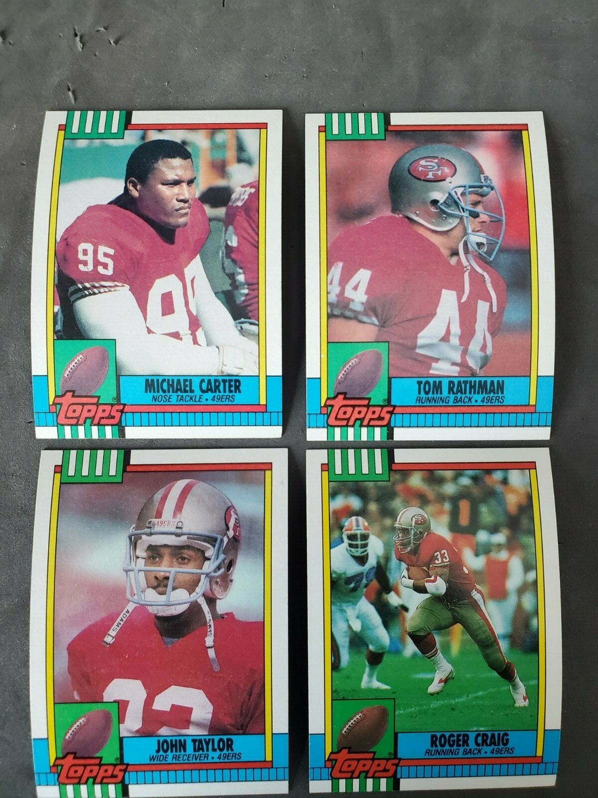 Lot Of (4) 1990 Topps Football 49er's Craig Taylor Carter Rathman | eBay