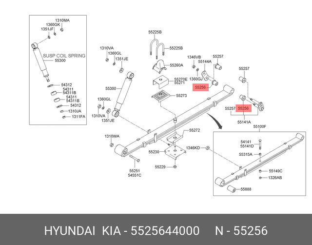 Genuine OE Bush Rubber 5525644000 For Kia 55256-44000 online kaufen | eBay