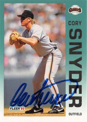 Cory Snyder autographed Baseball Card (San Francisco Giants) 1992 Fleer ...