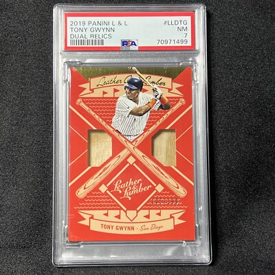 2019 Panini Leather & Lumber Dual Bats /199 Tony Gwynn #LLD-TG HOF PSA ...