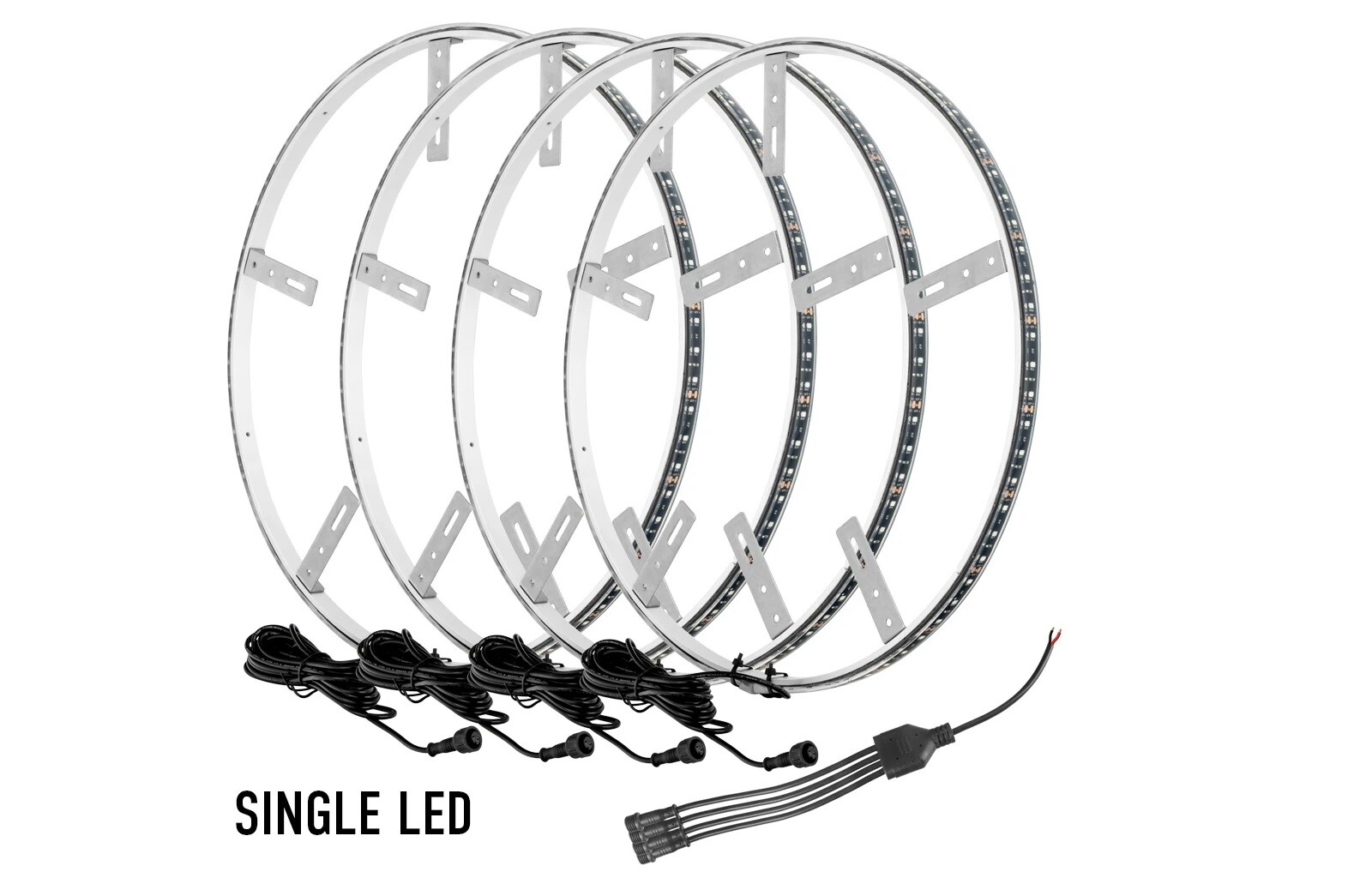 Oracle 4215-001 Set of 4 Single White LED Illuminated Wheel Rings, 16.5 ...