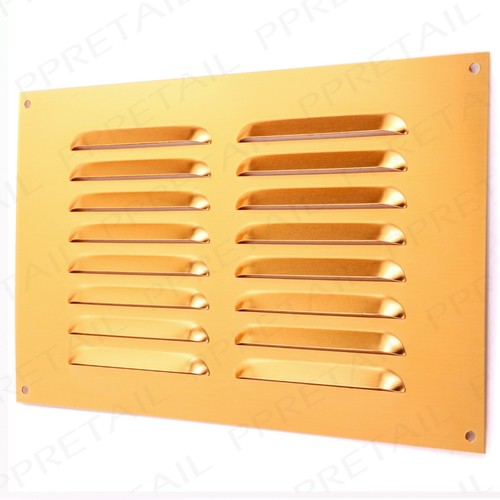 9" x 6" Gold/Brass METAL LOUVRE AIR VENT GRILLE Aluminium Wall/Door ...