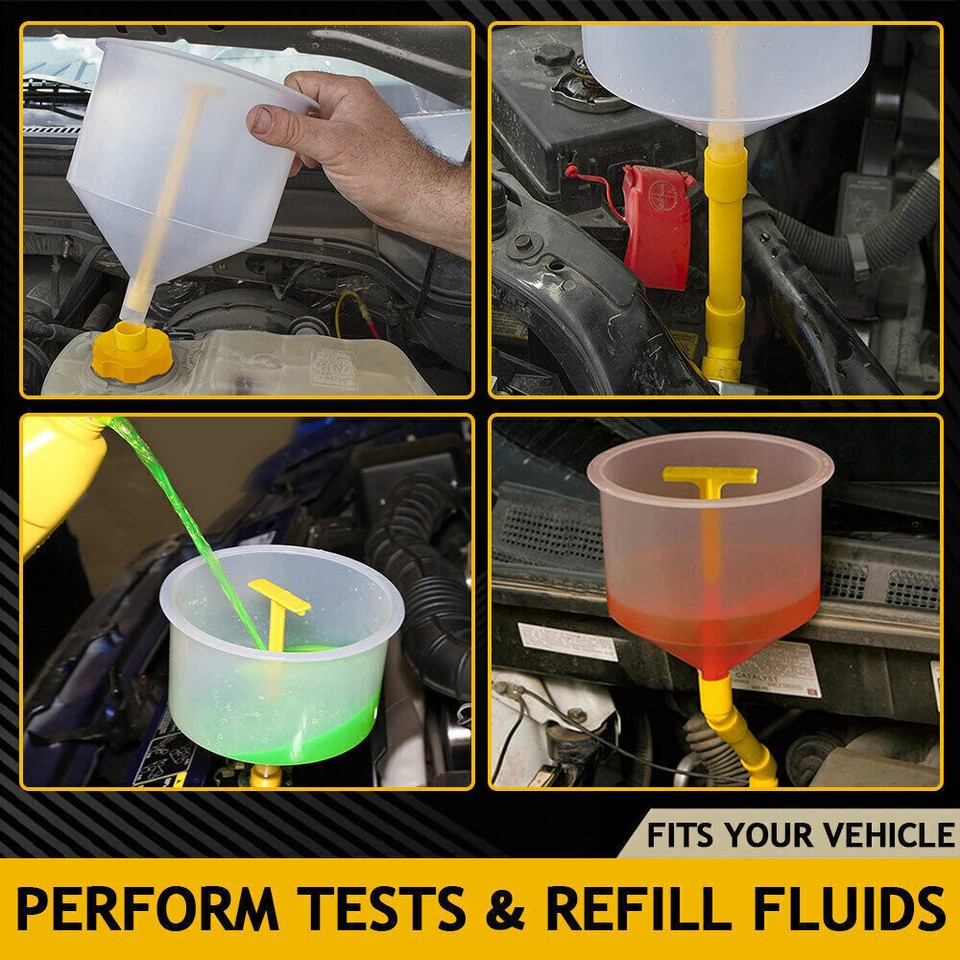 15 Pcs Spill Proof Radiator Coolant Filling Funnel Kit Car Fluid ...