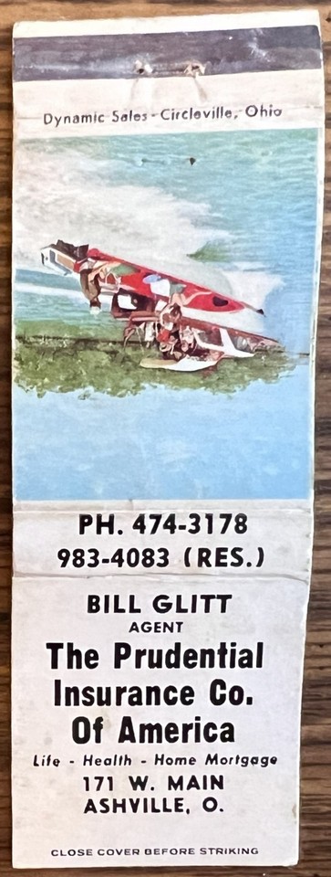 Bill Glitt Ashville OH Ohio Agent for Prudential Insurance Matchbook ...
