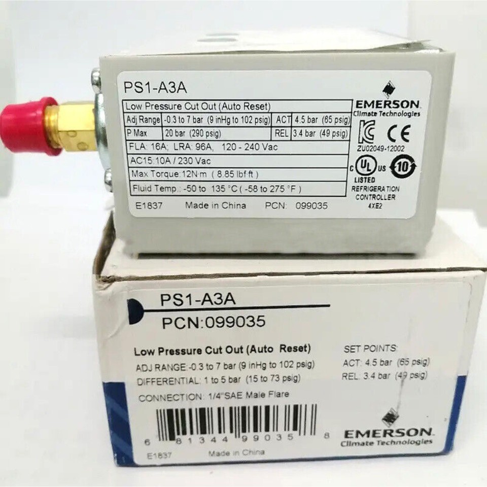 NEW EMERSON PS1-A3A Pressure Switch PS1A3A -in box | eBay