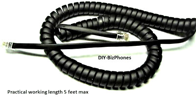 100-Pack Lot Flat Black 9Ft Polycom Phone Handset Cord VVX IP Series ...