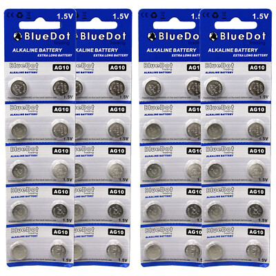 40 BlueDot AG10 389 LR54 SR54 SR1130W 189 L1130 SB-BU Alkaline Watch Battery USA | eBay