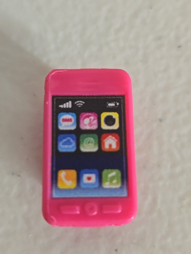BARBIE DOLL ACCESSORY HOT PINK SMART PHONE , HAND CLIP SO BARBIE CAN ...