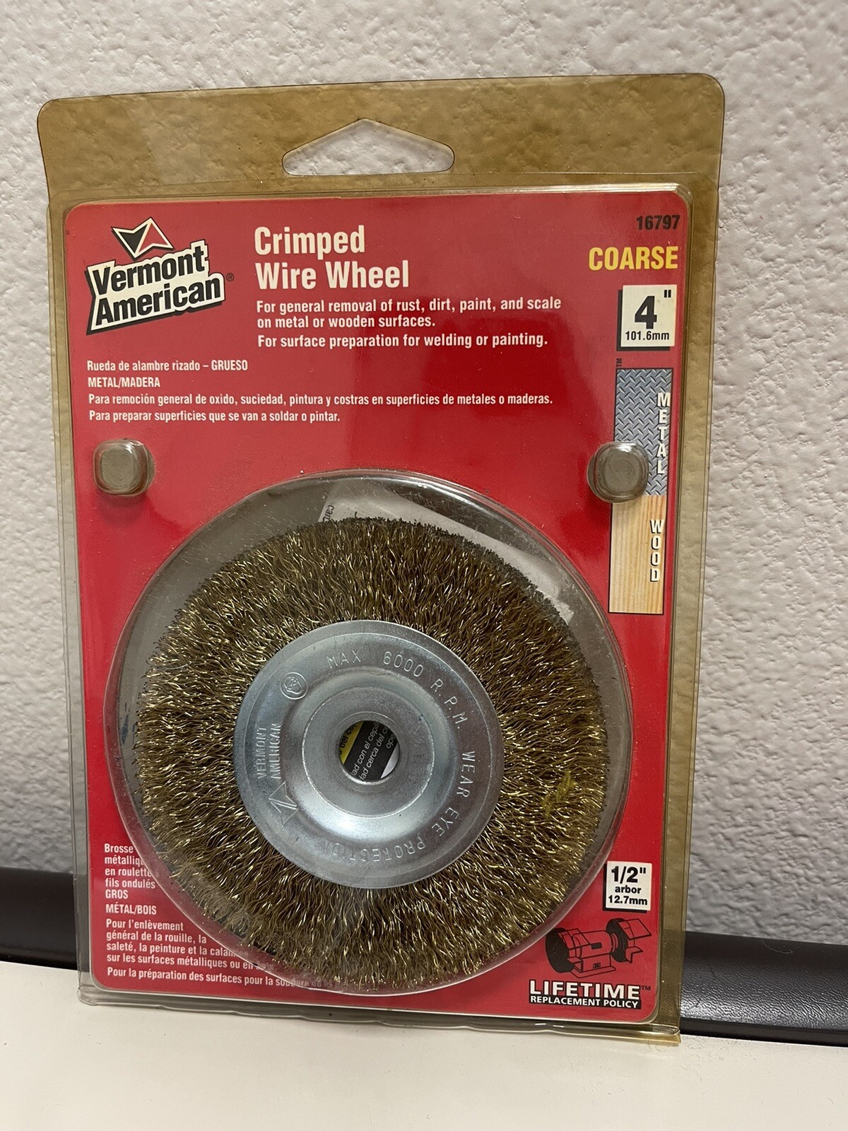 Vermont American 4 Inch Crimped Wire Wheel -Coarse For Grinder 1/2 ...