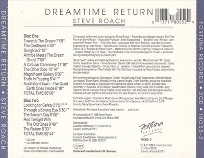 STEVE ROACH DREAMTIME RETURN NEW CD 13711805529| eBay