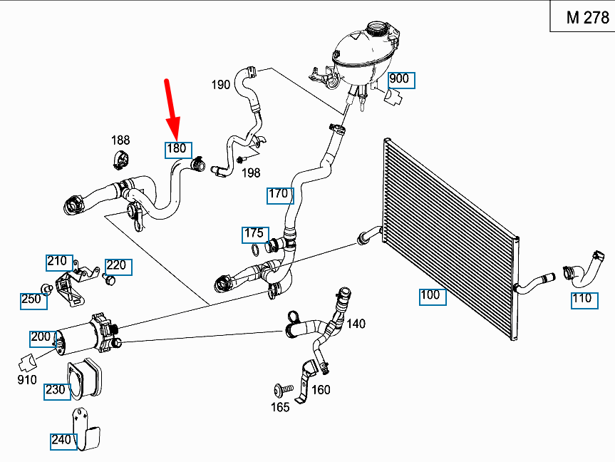 MERCEDES-BENZ CLS C218 Coolant Hose A2125016884 New Genunie | eBay
