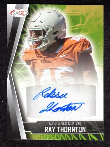 2022 Sage #A-RT Ray Thornton University of Texas ROOKIE AUTOGRAPH BLACK ...