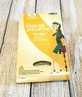 Shape Me Smooth Me "The Workz" Midriff to Mid-thigh Shaper Nude Large ...