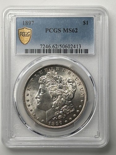 1897 P Morgan Silver Dollar PCGS MS62 Gold Shield | eBay
