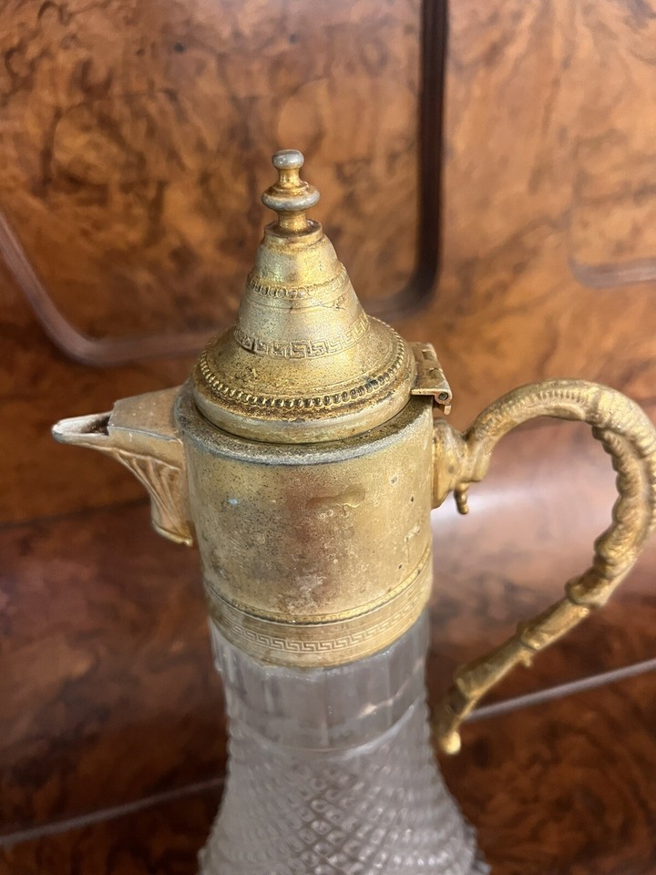 Debbie Reynolds Estate: pressed glass pitcher with silver plated Lidded ...