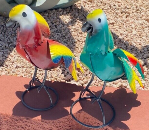 Metal Parrot Bird Yard Art Garden Decor | eBay