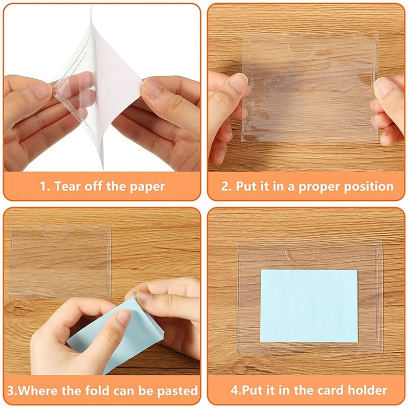3X(36Pcs Self-Adhesive Label Card Holder Index Pockets Holder 6X8.5cm ...