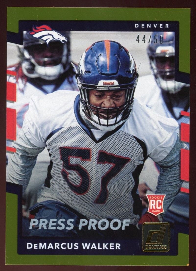 DeMarcus Walker 2017 Donruss Rookie Press Proof #371 Serial #d 44/50 ...