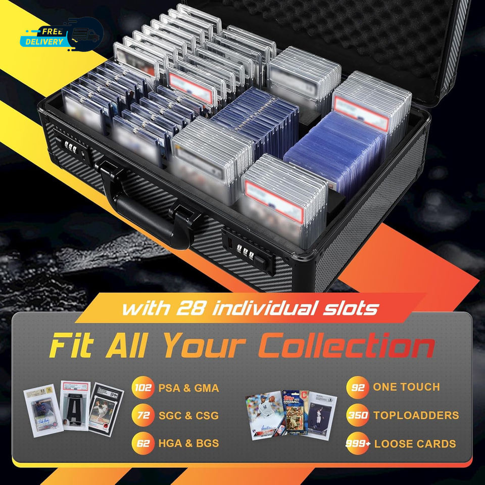 Graded Card Case with Individual Slots Storage Box, Trading Card Cases ...