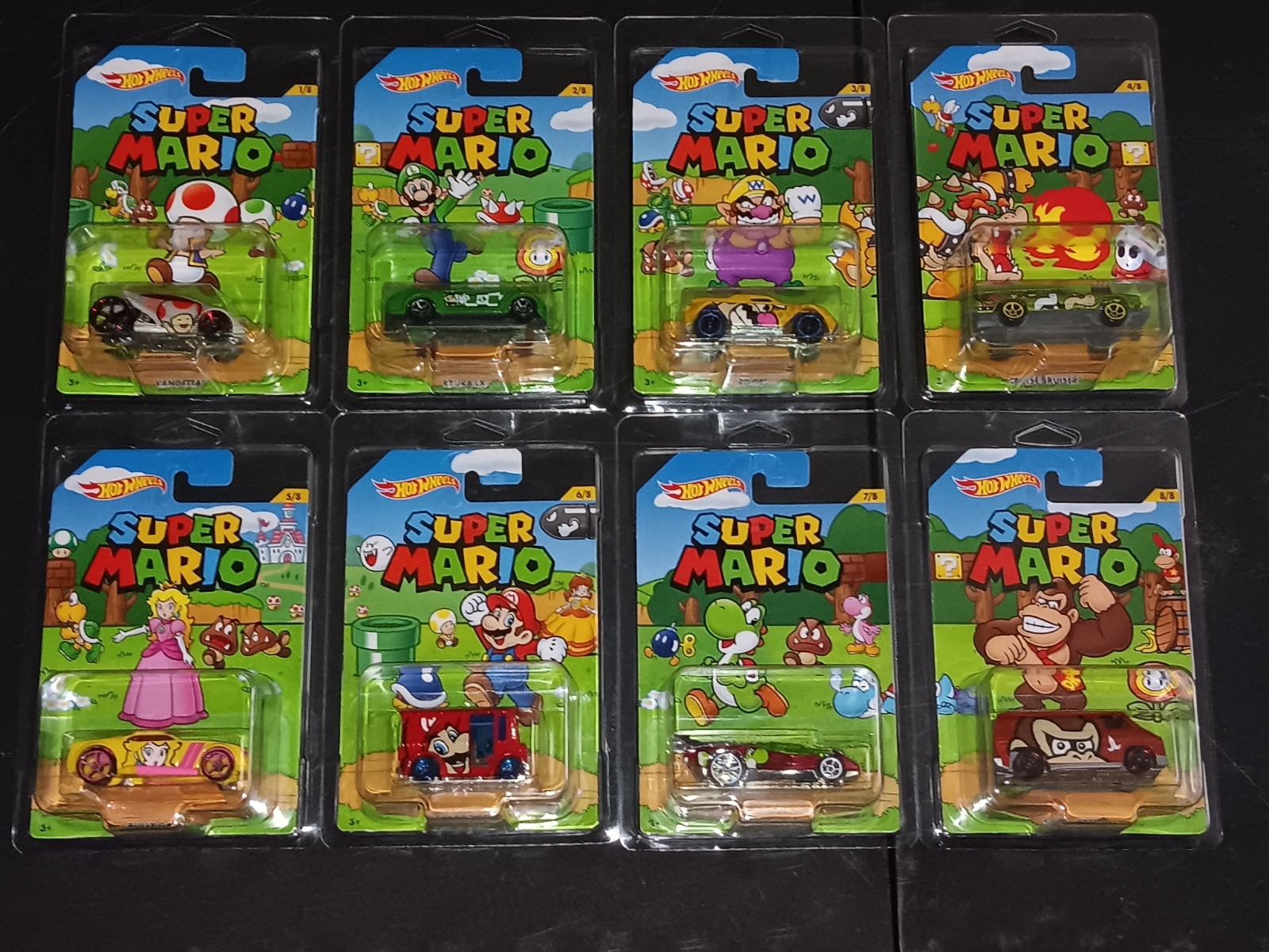 *FREE SHIP* Super Mario Hot Wheels 8-Pack Complete Set 2016 Walmart ...