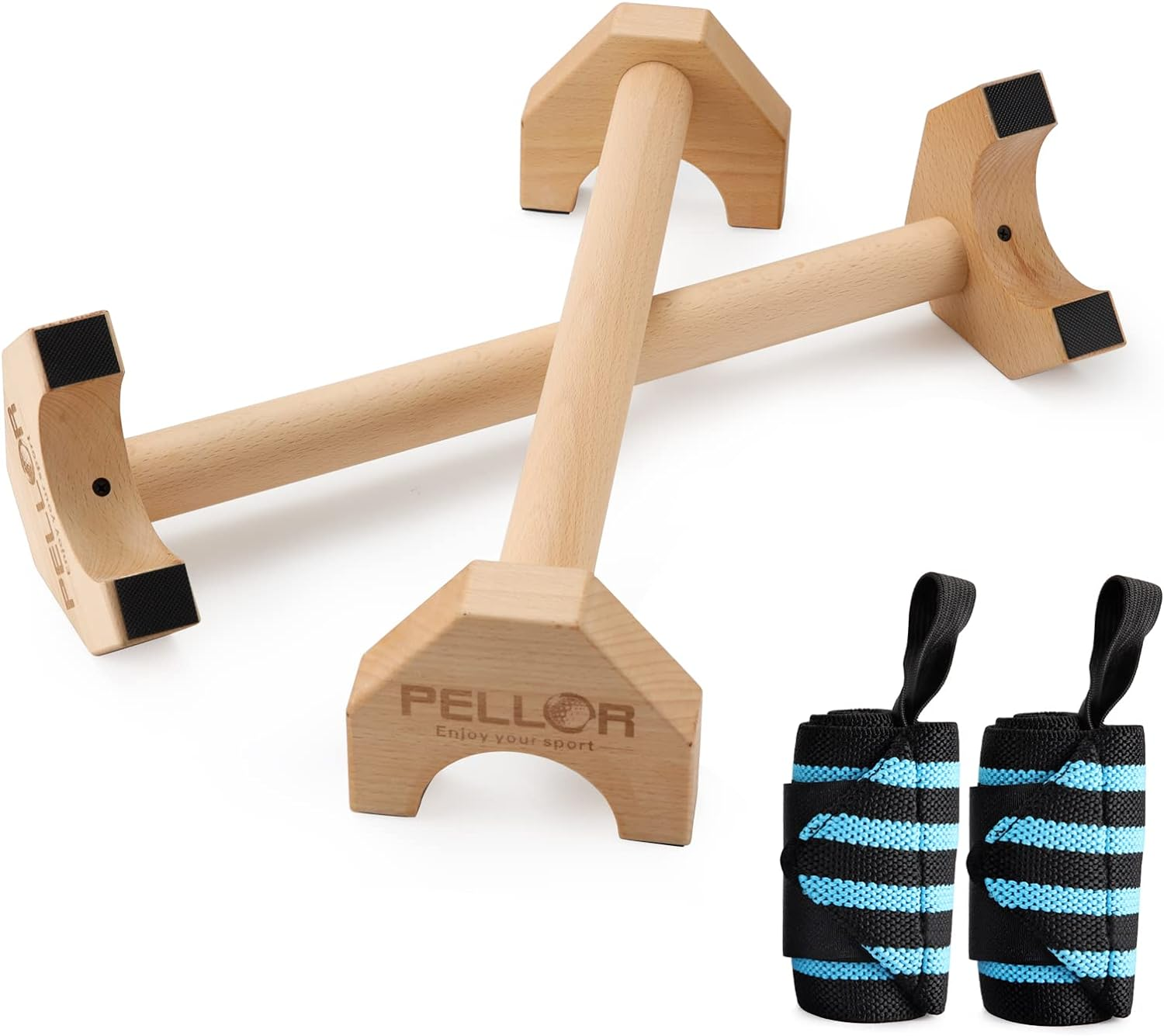 Pushup Stands - Wooden Push up Bars Gym Gear Equipment with Anti-Slid ...
