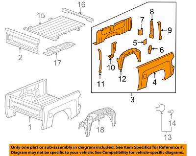 GM OEM 07-13 Sierra 1500 Pick Up Box Pick Up Box Components-Side Panel ...
