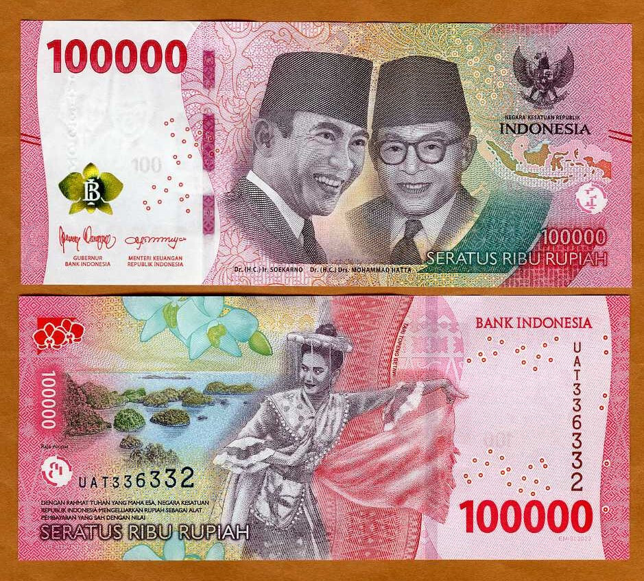 Indonesia, 100000 (100,000) Rupiah, 2022, P-New, Redesigned, UNC | eBay