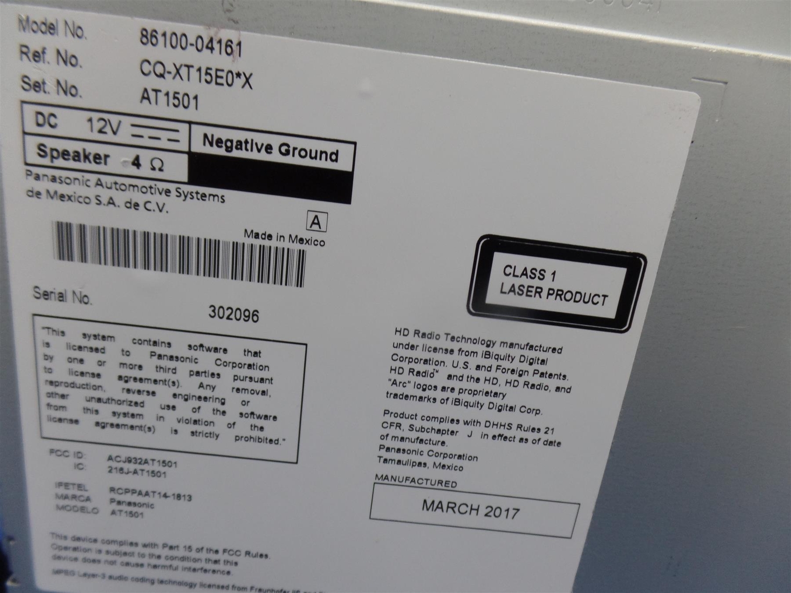 16 -19 Toyota Tacoma Navigation Display Screen Reciever 86100-04161 AS ...