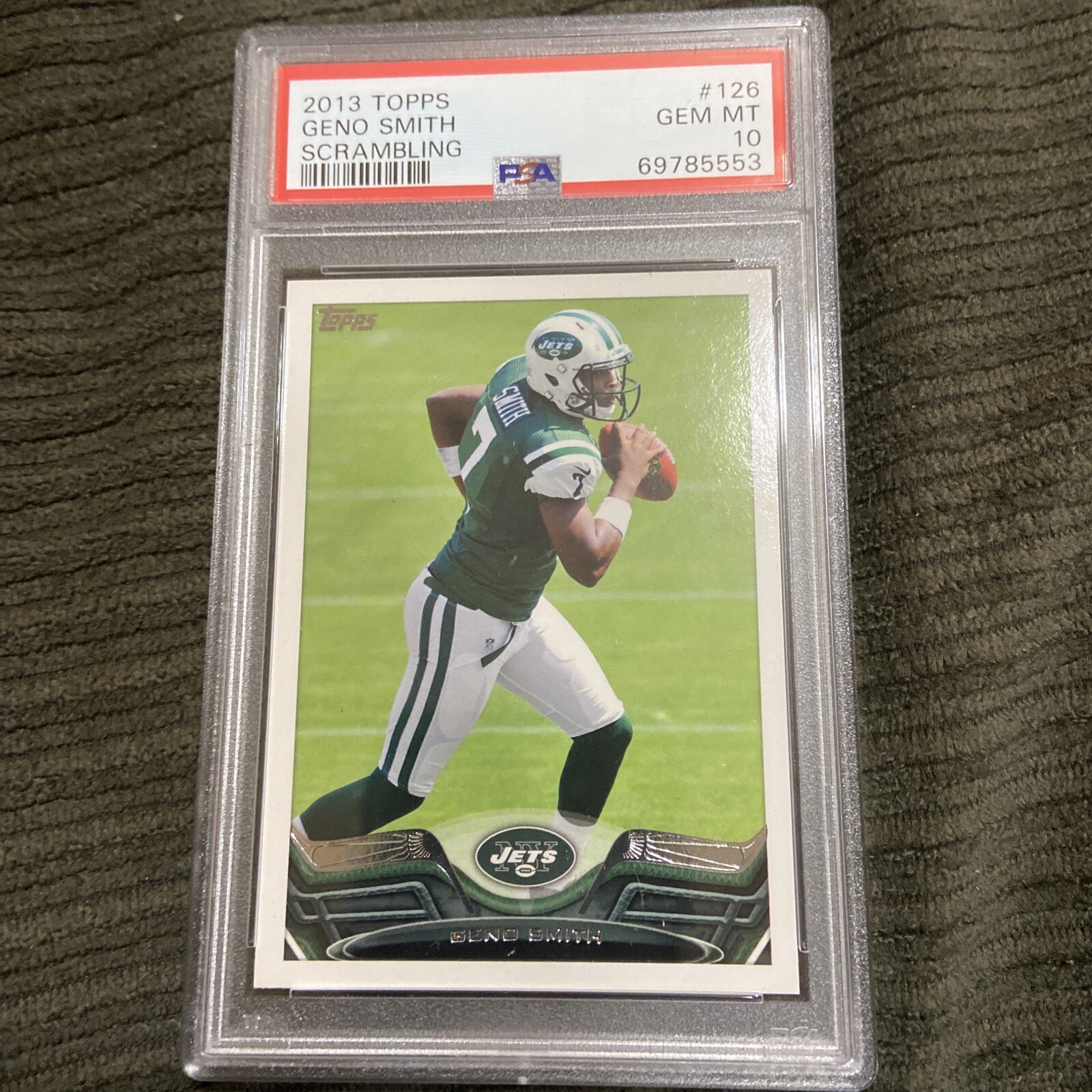 Rare 2013 Topps #126 Geno Smith Rookie Variation Scrambling Psa 10 Pop ...