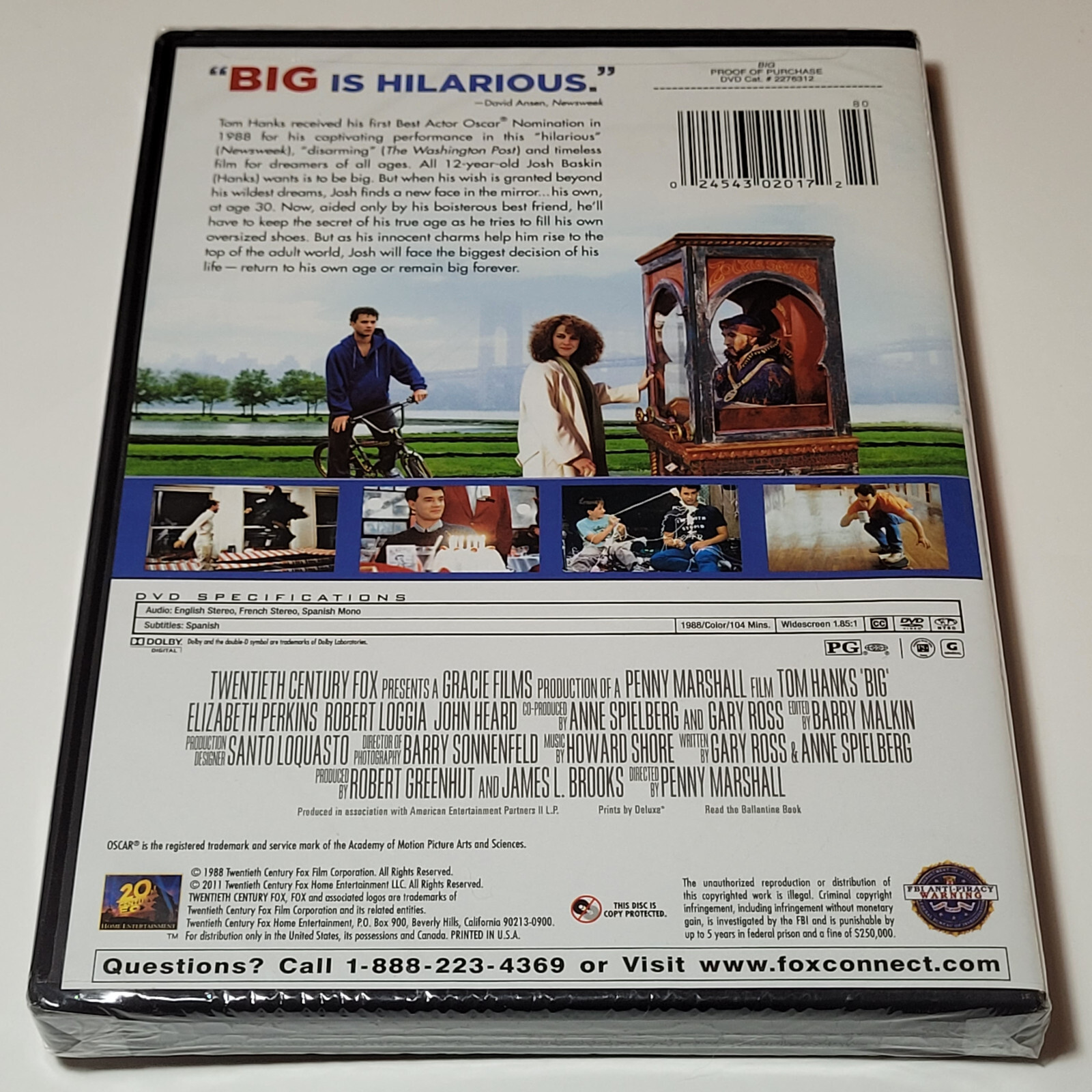 Big (DVD 1988) Tom Hanks Elizabeth Perkins John Heard Comedy Free 1-Day ...