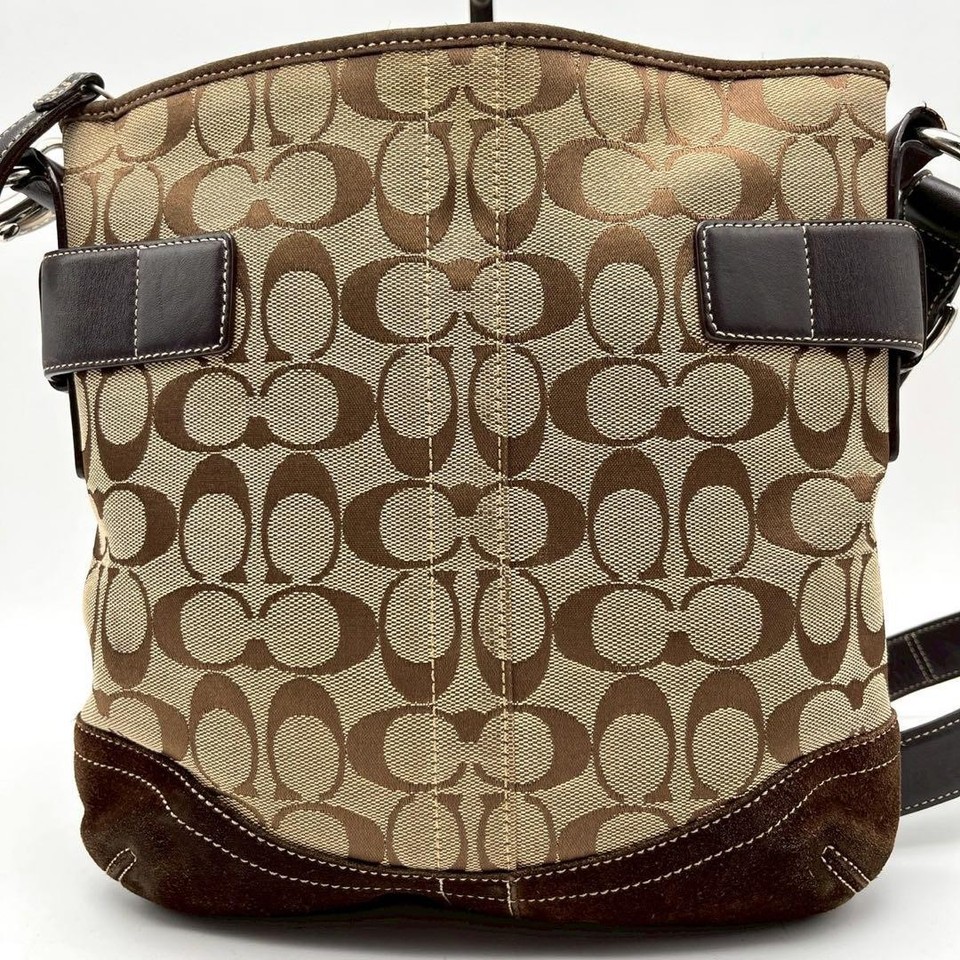 Borsa a tracolla firmata Coach 3574 tracolla marrone tela scamosciata 〇 ...