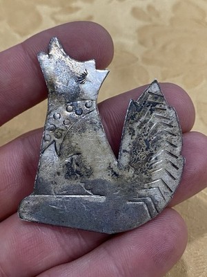 Vintage Native American Signed FC Sterling Silver 925 Howling Coyote ...