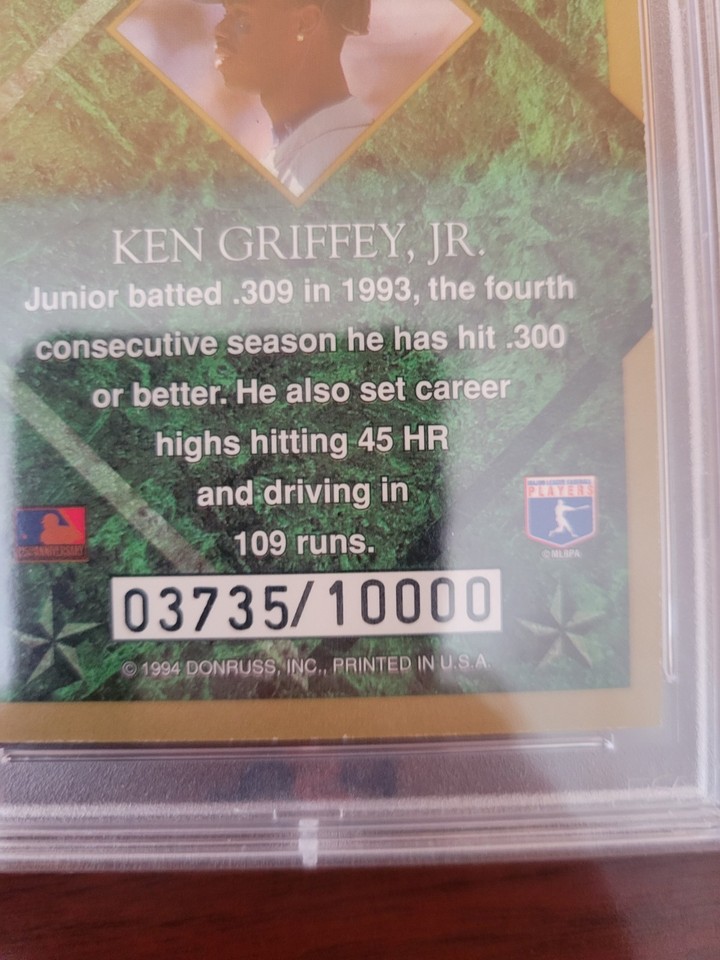 1994 Leaf #4 Ken Griffey Jr. Gold Stars /10000 PSA 9 Mariners HOF | eBay