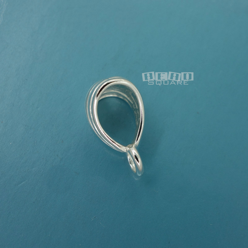 Large Solid Sterling Silver Shell Pendant Bail Connector w/ Loop 15.6mm ...