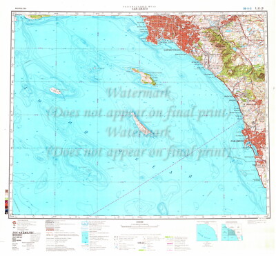 Soviet Russian Topographic Map SAN DIEGO, CALIFORNIA USA 1:500 000 1981 ...