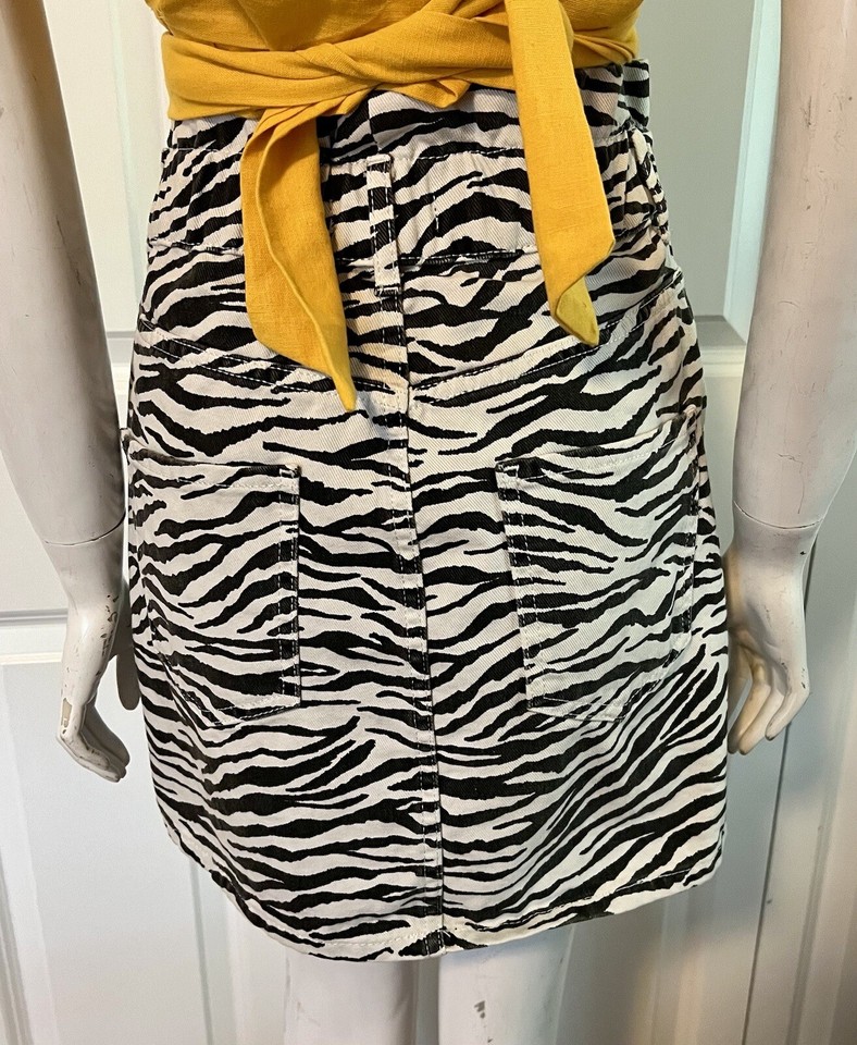 Women’s Zara TRF Collection Paperbag Waist Zebra Mini Skirt Size XS | eBay