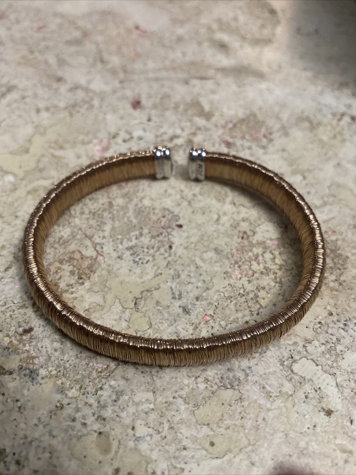 DESIGNER JCM JACMEL MAURITIUS ITALY GOLD OVER STERLING SILVER CUFF ...