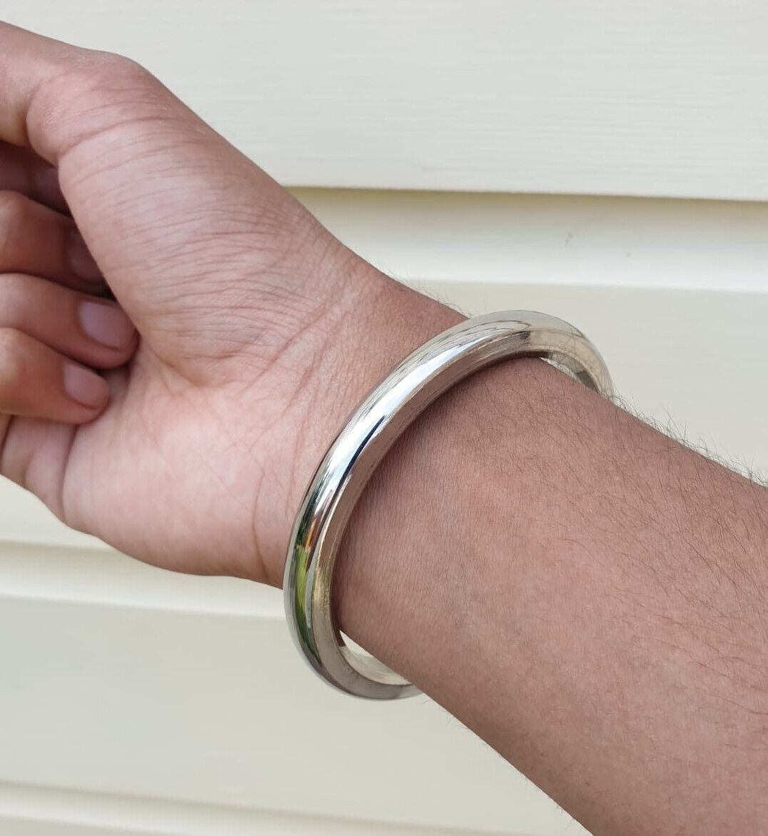 Stainless Steel Kara Round Smooth Sikh Kakar Singh Kaur Bangle Punjabi ...