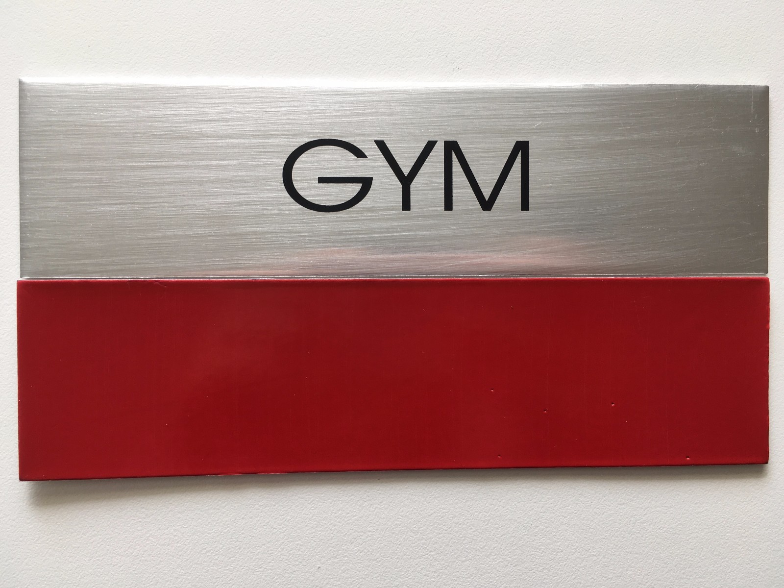 GYM SIGN- BRUSHED ALUMINUM (ALUMINUM SIGN SIZED 2''X7.75'')-REF24-1027 ...